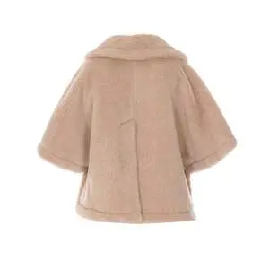 Max Mara Teddy Effect Cape - Cream
