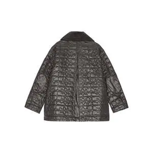 GANNI Quilted Puffer Jacket With Contrasting Collar