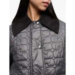 GANNI Quilted Puffer Jacket With Contrasting Collar
