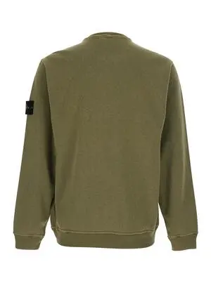 Stone Island Crewneck Sweatshirt With Dropped Shoulders And Logo Patch - Multicolor