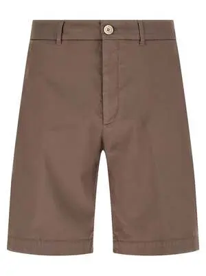 Brunello Cucinelli American Pima Cotton Garbadine Bermuda Shorts - Brown