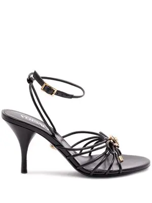 Versace Opera Bow Leather Heel Sandals