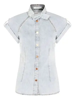 Zimmermann Bow Detail Denim Top - Multicolor