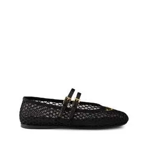 Prada Ballet Flats With Buckle Detailing