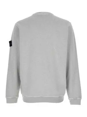Stone Island Cotton Crewneck Sweatshirt With Logo Patch - Gray