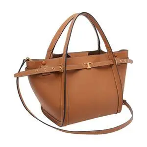 TOD'S Small Leather Handbag With T Timeless Logo - Brown