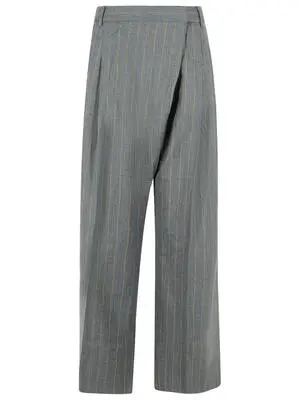 GANNI Grey Wool Blend Trousers