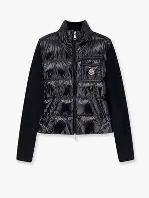 Moncler Down Jacket With Virgin Wool Inserts - Multicolor
