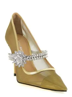 Mach & Mach Lotus Flower" Crystal Embellished Pumps