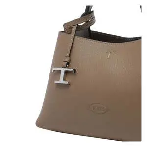 TOD'S Micro Leather Handbag With T Timeless Charm