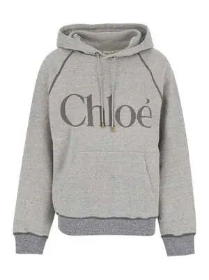 Chloé Cotton Blend Sweatshirt With Logo - Multicolor