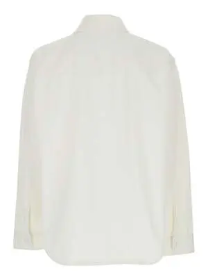 AMI Paris White Long-sleeved Shirt With Classic Collar And De Coeur Logo Embroidered On The Front In Cotton For - Multicolor