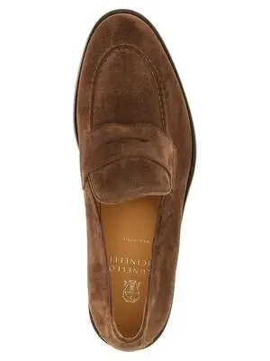 Brunello Cucinelli Suede Penny Loafers - Brown
