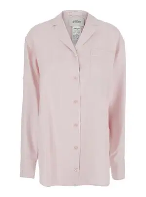 Sportmax Cocco' Pink Oversized Shirt With Notched Collar And Patch Pocket On The Front In Viscose For - Multicolor