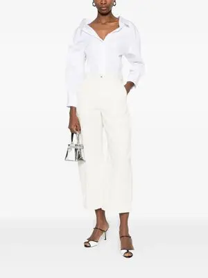 Givenchy Cotton And Wool Cocoon Cropped Cargo Pants - Multicolor