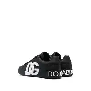 Dolce & Gabbana Low-top Sneakers With Logo Print - Black
