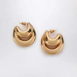 PANCONESI Blow Up Huggie Earrings In Gold Tone - Silver