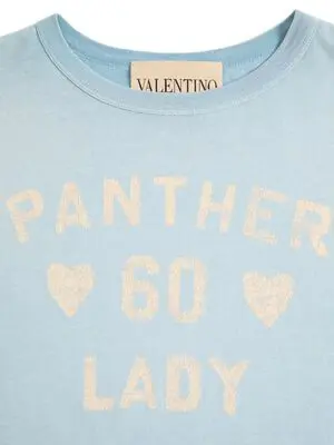 Valentino Garavani Printed Cotton T-shirt - Blue