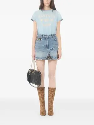 Valentino Garavani Printed Cotton T-shirt - Blue