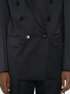 Victoria Beckham Double-breasted Wool Tailored Jacket - Blue