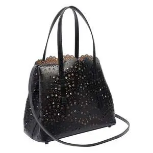 Alaïa Mina 25 Perforated Leather Handbag - Black