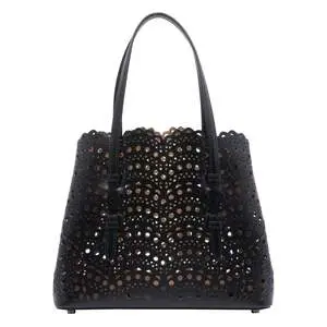 Alaïa Mina 25 Perforated Leather Handbag - Black