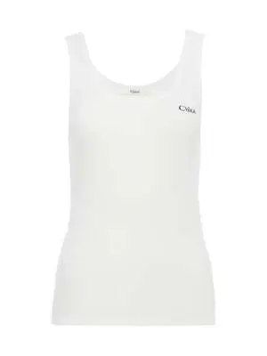 Chloé Ribbed Tank Top - White