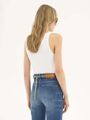 Chloé Ribbed Tank Top - White