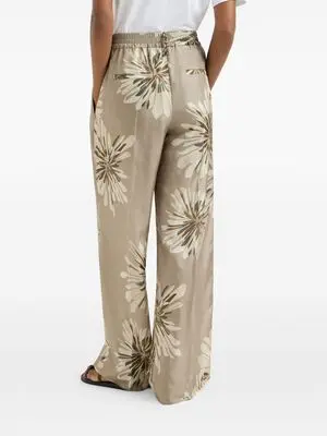Brunello Cucinelli Printed Silk Trousers - Multicolor