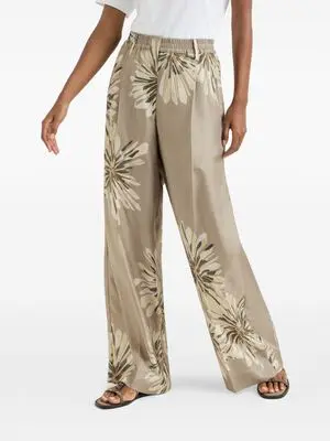 Brunello Cucinelli Printed Silk Trousers - Multicolor