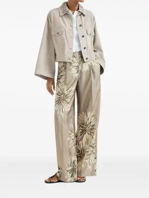 Brunello Cucinelli Printed Silk Trousers - Multicolor