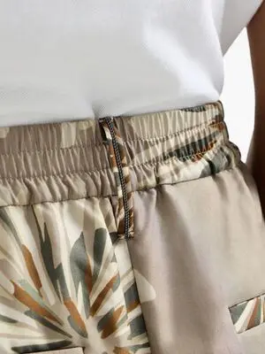 Brunello Cucinelli Printed Silk Trousers - Multicolor