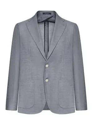 Tagliatore Monte Carlo Tailored Linen Jacket - Blue