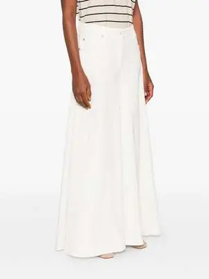 Brunello Cucinelli Wide Leg Cotton Pants - Multicolor