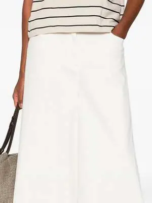 Brunello Cucinelli Wide Leg Cotton Pants - Multicolor