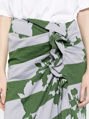 Dries Van Noten Cotton Wrap Skirt With Graphic Print