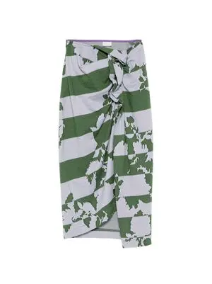 Dries Van Noten DRIES VAN NOTEN Cotton Wrap Skirt With Graphic Print Multicolor