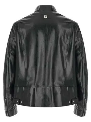 Fendi Lacquered Leather Blouson Jacket