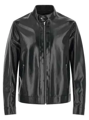 Fendi Lacquered Leather Blouson Jacket - Blue