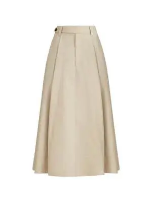 Brunello Cucinelli Cotton Pleated Skirt - Multicolor