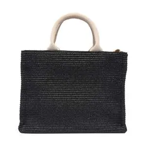 Marni Small Basket Tote Bag With Embroidered Logo - Black