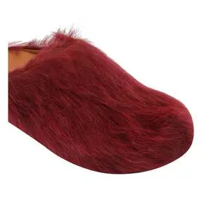 Marni Fussbett Sabot, Fur Effect - Red