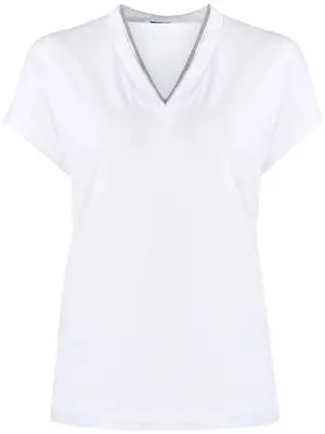 Brunello Cucinelli V Neck T-shirts For Women