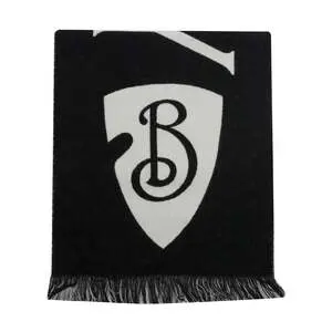 Burberry Logo And B Shield Scarf - Black