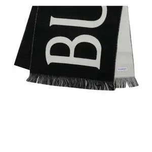 Burberry Logo And B Shield Scarf - Black