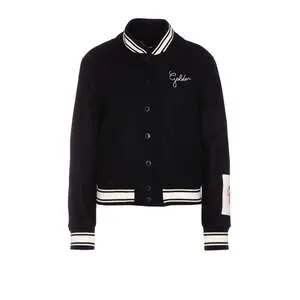 GOLDEN GOOSE Embroidered Logo Bomber Jacket - Blue