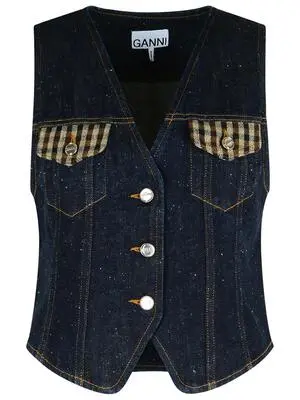 GANNI Cotton Vest With Patch Pockets