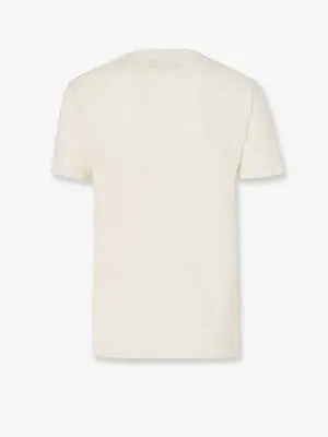 Fendi Cotton Blend T-shirt With Rhinestone Logo