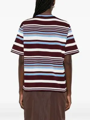 Prada Striped Cotton Round Neck Sweater