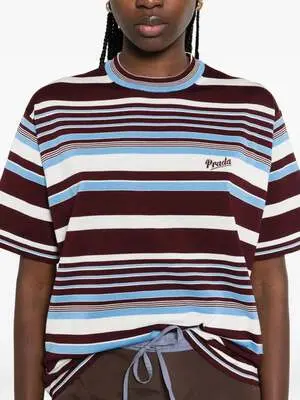 Prada Striped Cotton Round Neck Sweater